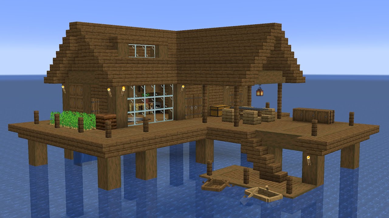 Minecraft - How to build an Ocean Spruce Surival House Base - YouTube
