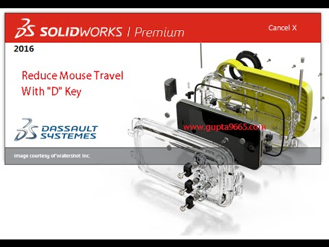 SOLIDWORKS 2016: Reduce Mouse Travel with "D" Key - YouTube