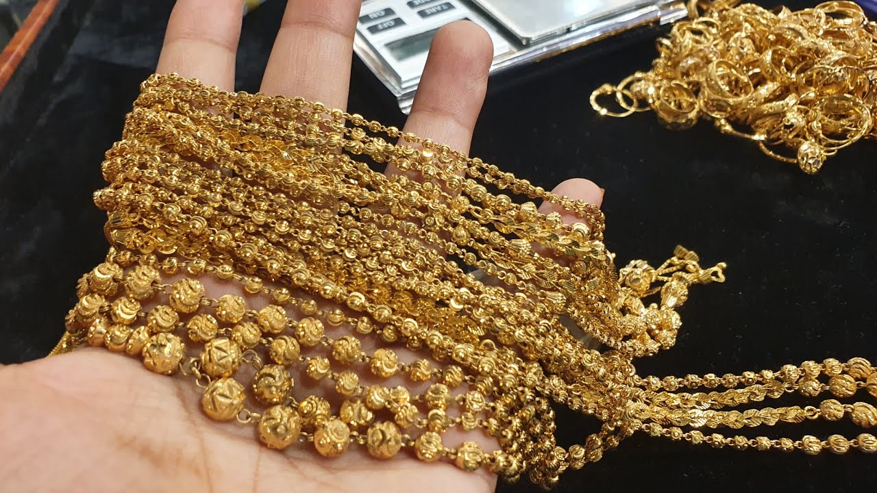 Heavy Gold Ball Chain Dubai gold - YouTube