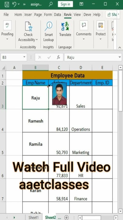 Employee Data in Excel #exceltutorial #nkexcelclasses #short #ms_excel #date - YouTube