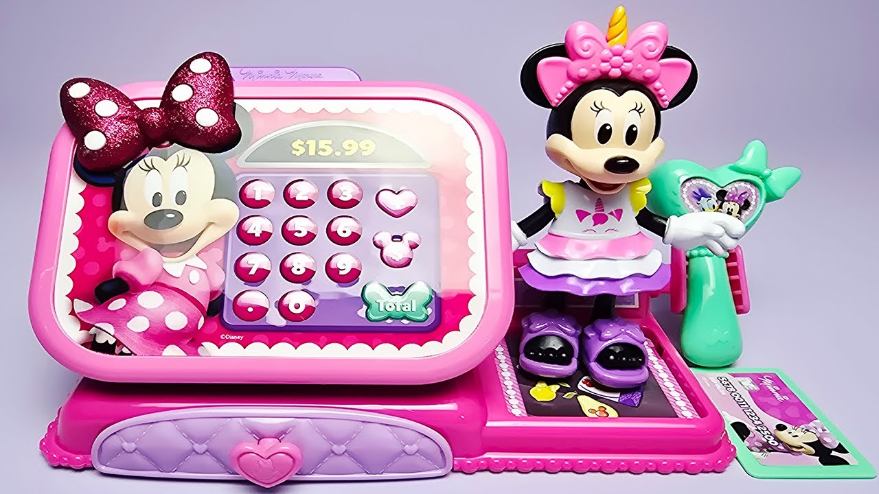 Disney Minnie Mouse Cash Register Set Satisfying with Unboxing ...