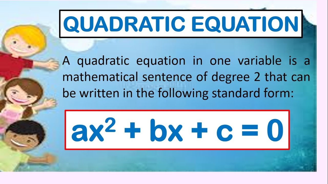 Math 9 Week 1 Lesson 1: Illustration of Quadratic Equations - YouTube