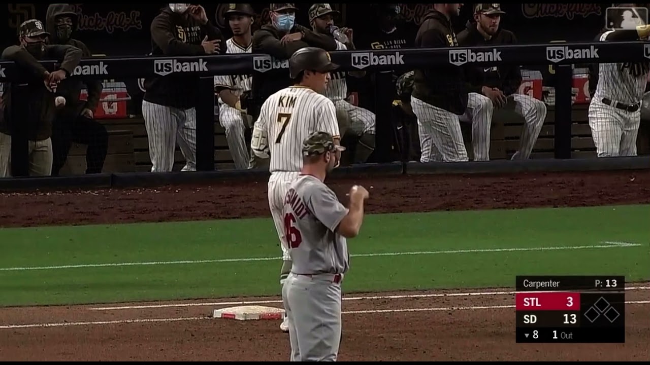 Matt Carpenter Pitches 1 1/3 Innings Allowing 0 Runs - YouTube