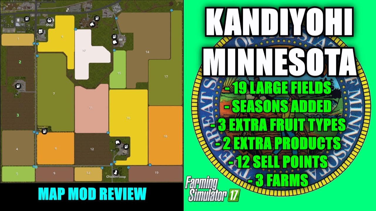 Farming Simulator 17 - Kandiyohi Minnesota Map v1.0 "Map Mod Review ...