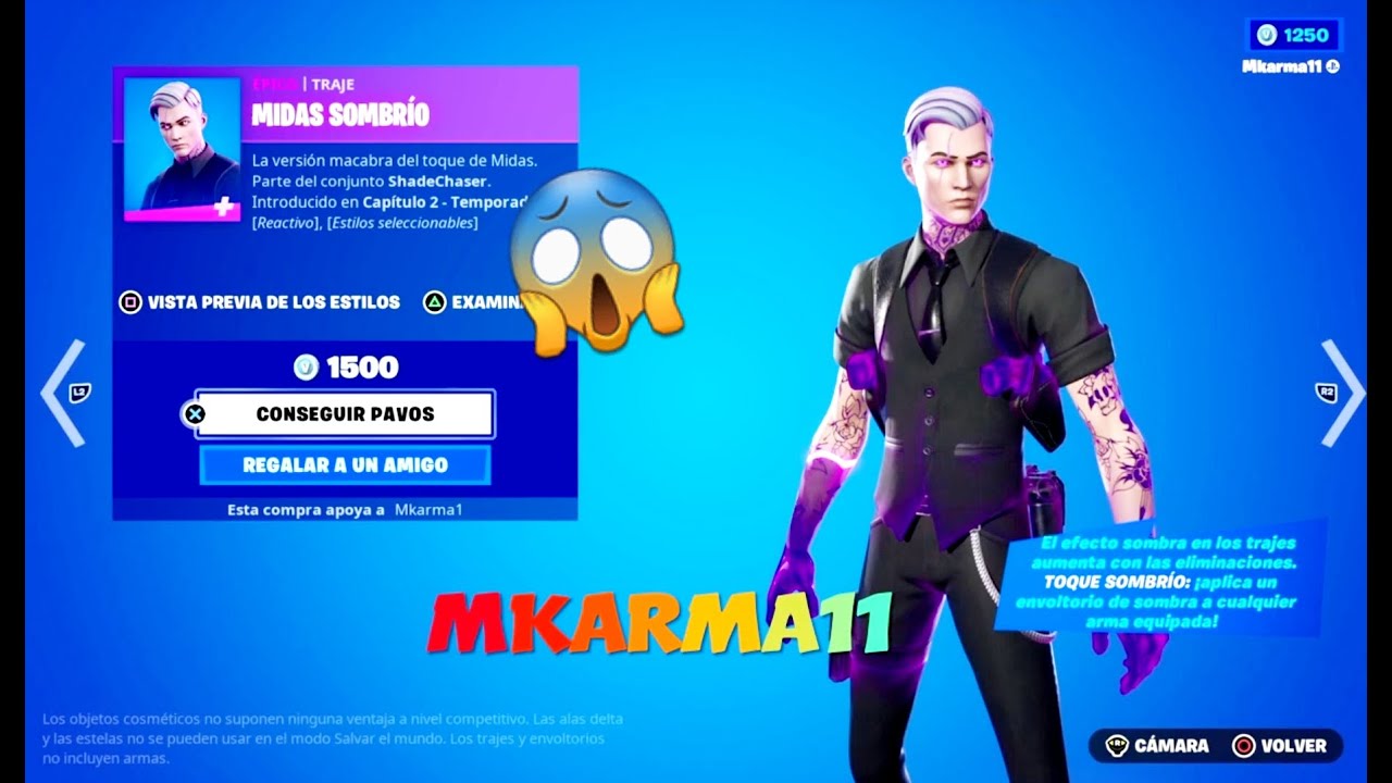 Vuelven Skins HALLOWEN MIDAS SOMBRIO Nueva Tienda Fortnite hoy - YouTube