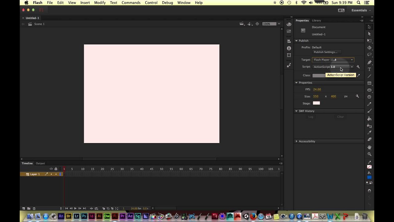 Adobe Flash CC: New Document Selection - YouTube