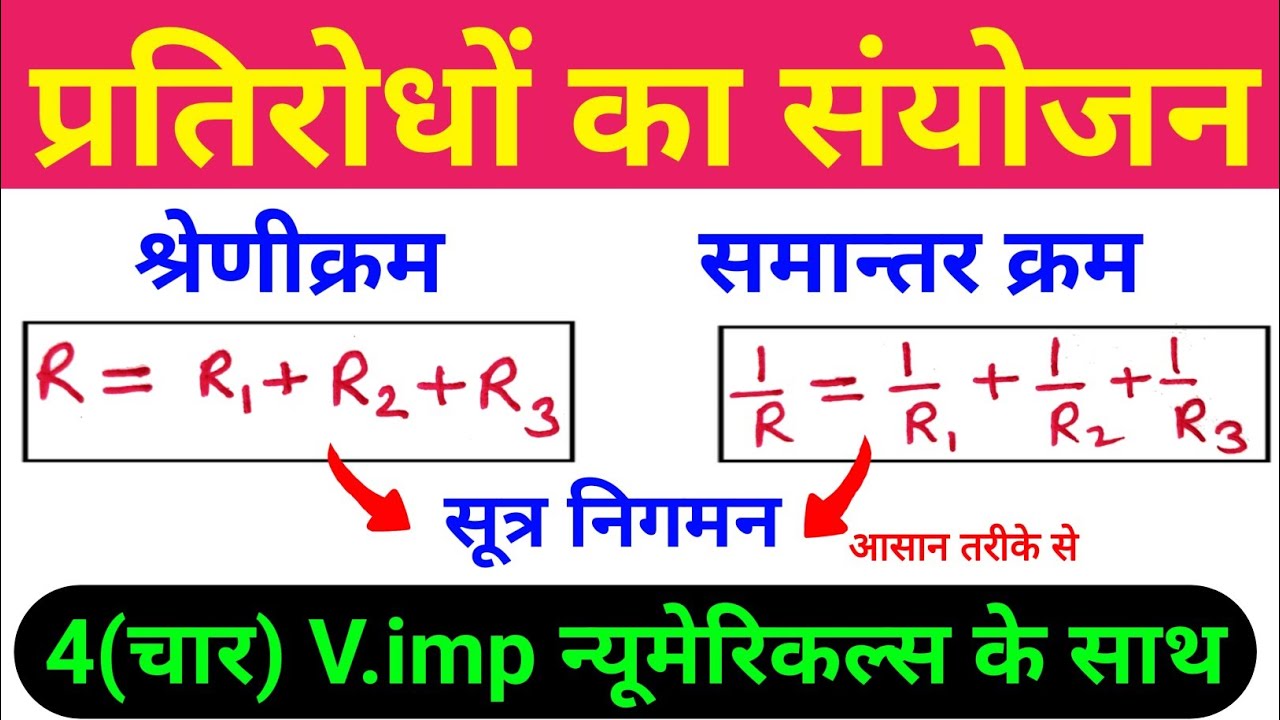 प्रतिरोधों का संयोजन | pratirodh ka sanyojan class 12th sutra nigman ...