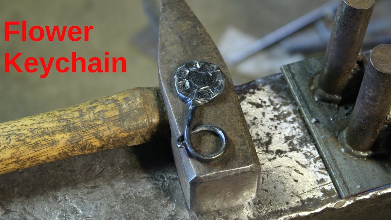 Forge flower keychain - YouTube