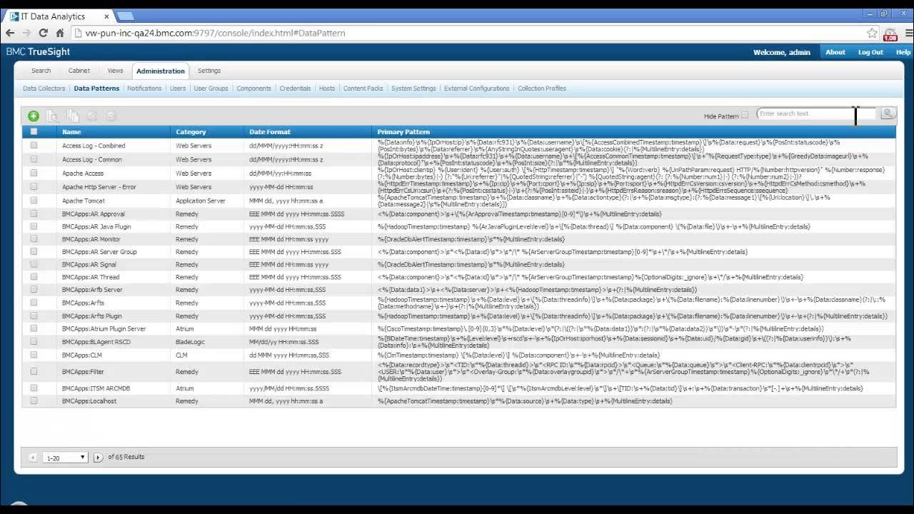 TrueSight IT Data Analytics: Creating a data pattern - YouTube