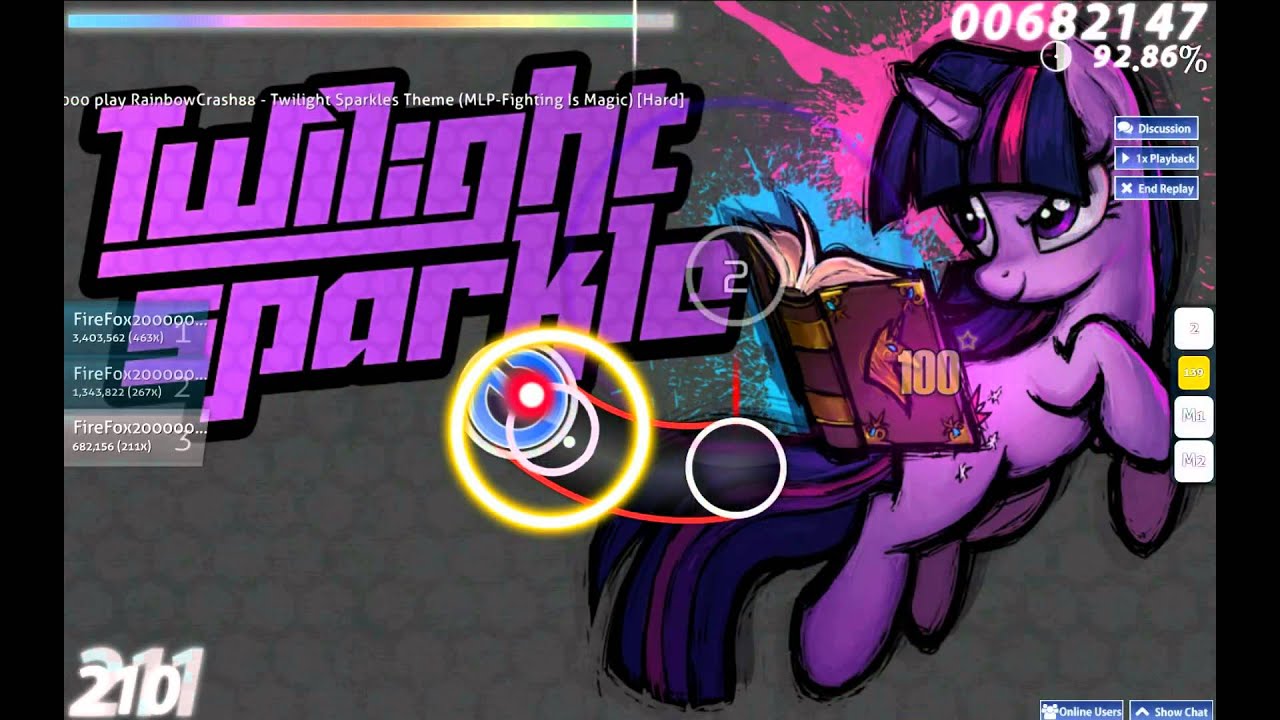 Osu!: Twilight Sparkle's Theme [Hard] FC [92.87%] - YouTube