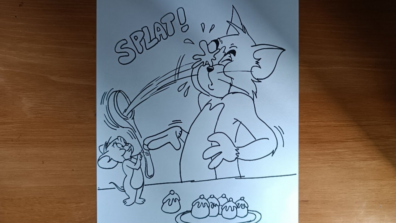 Cartoon drawing Tom and Jerry "Splat" - YouTube
