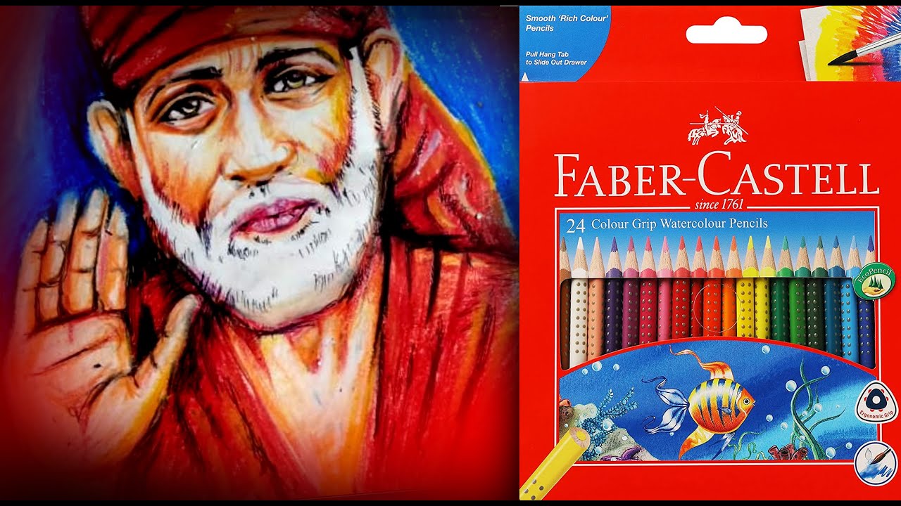 How To Draw Shiridi Sai baba with pencil color | Colour Pencil Sketch ...