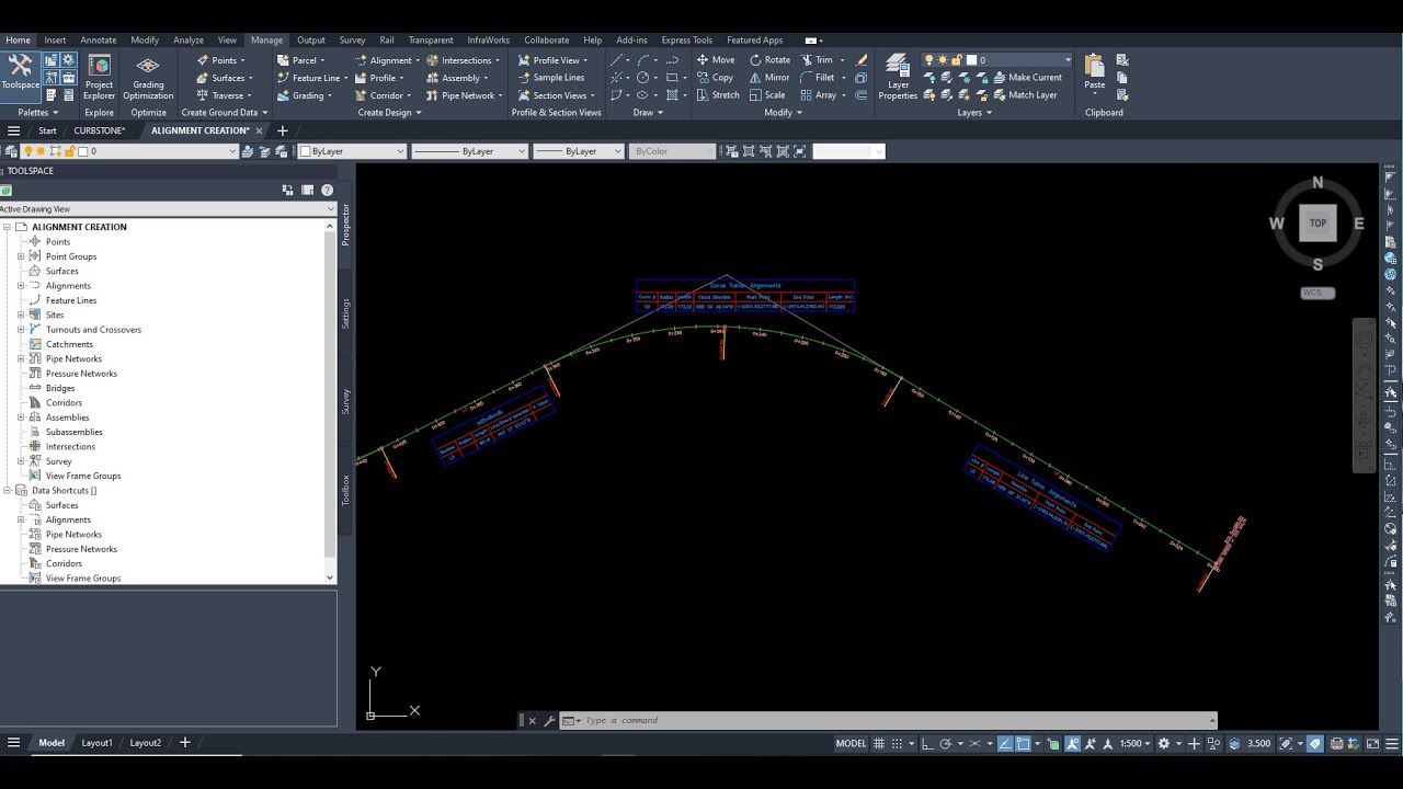 27-CIVIL 3D ADD ALIGNMENT DATA TABLE TO LINE, CURVE & SEGMENT - YouTube