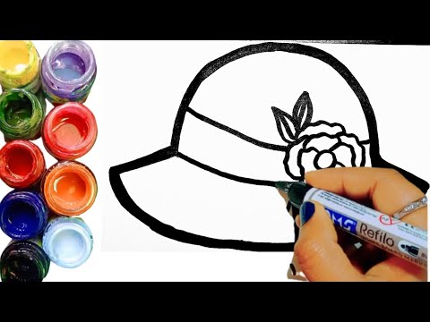 How to draw a Hat!! Drawing video!! Easy hat drawing for children!!Hat ...