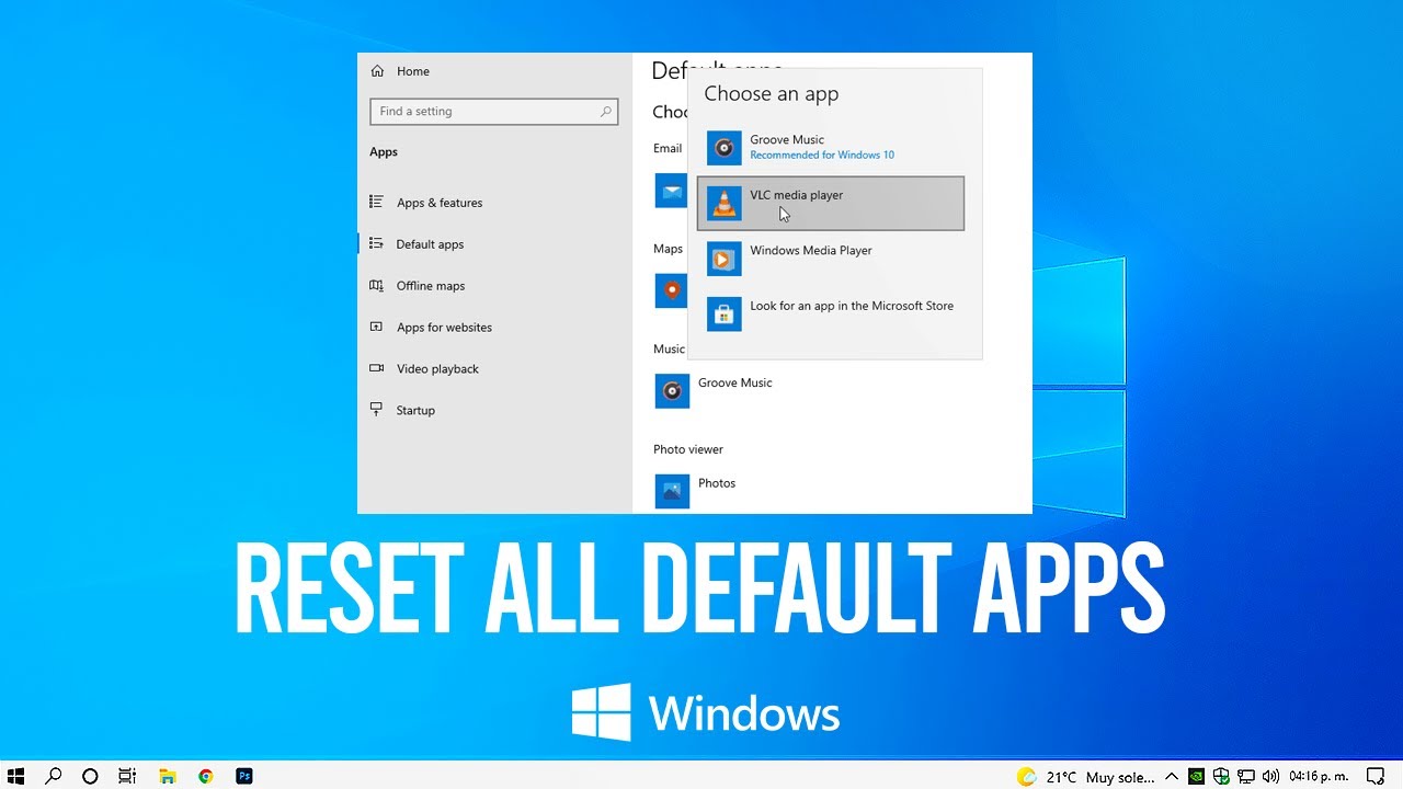 How to Reset All Default Apps In Windows 10 - YouTube