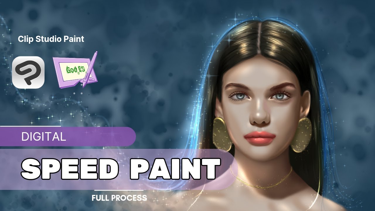 Realistic portrait digital painting step by step process - Speed paint ...