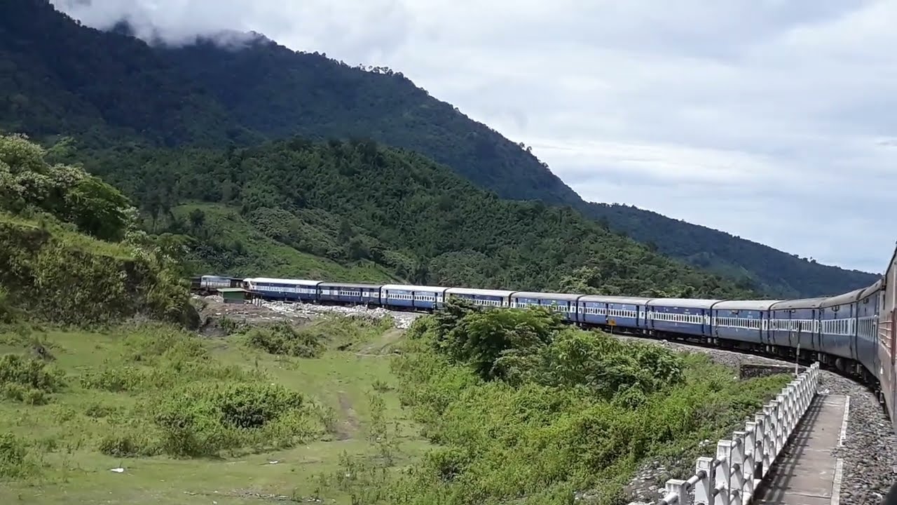 Kanchanjunga Express Train passing through the Hills of Assam on the ...