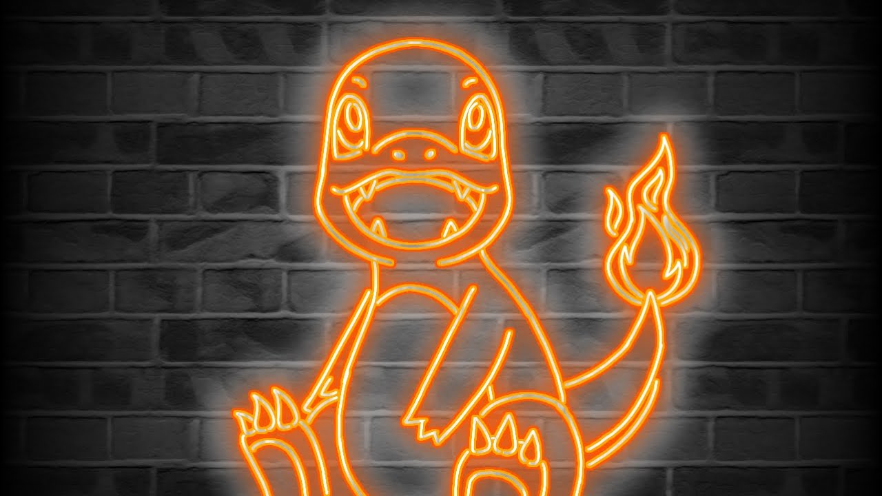 neon art tutorial charmander - YouTube