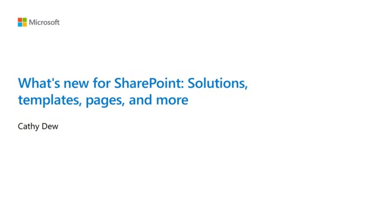 What's new for SharePoint: Solutions templates pages and more | OD119 ...