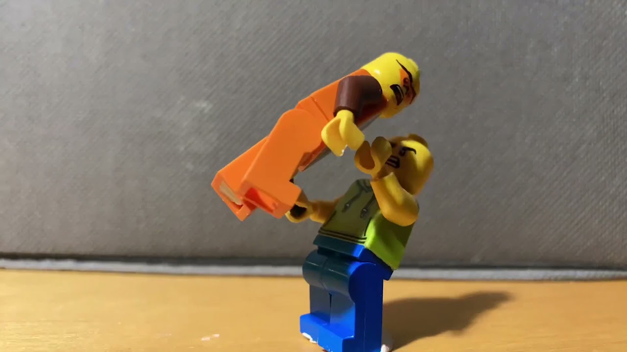 A lego man throws a citizen out of anger - Stop-motion - YouTube