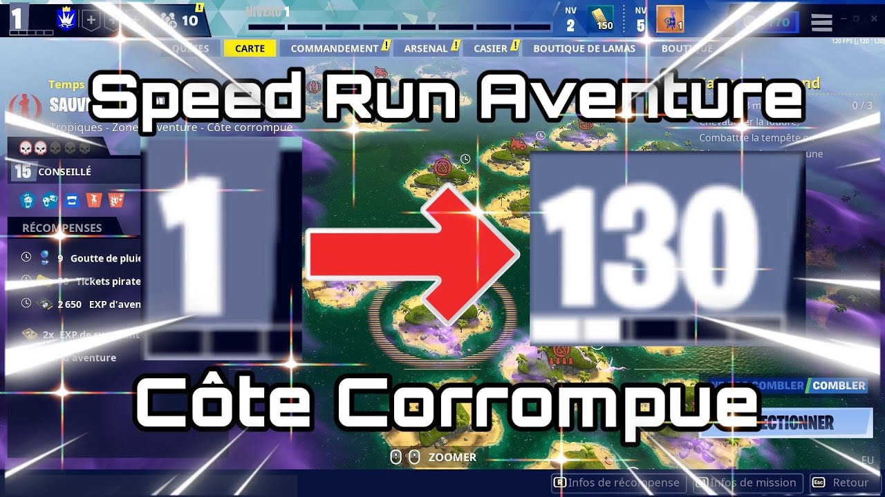 LIVE SPEED RUN AVENTURE - Côte Corrompue - Fortnite Sauver le Monde ...