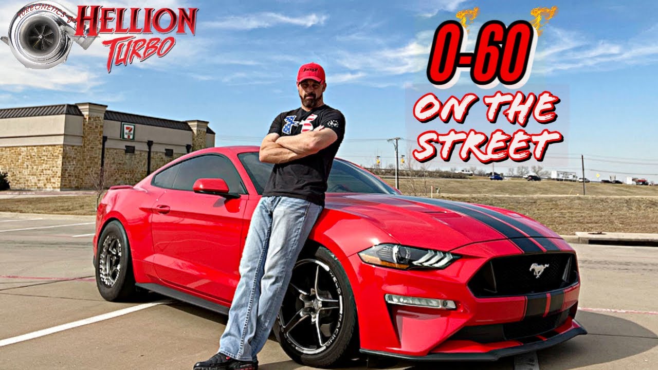 Hellion Twin Turbo Mustang! 0-60 on the Street - YouTube