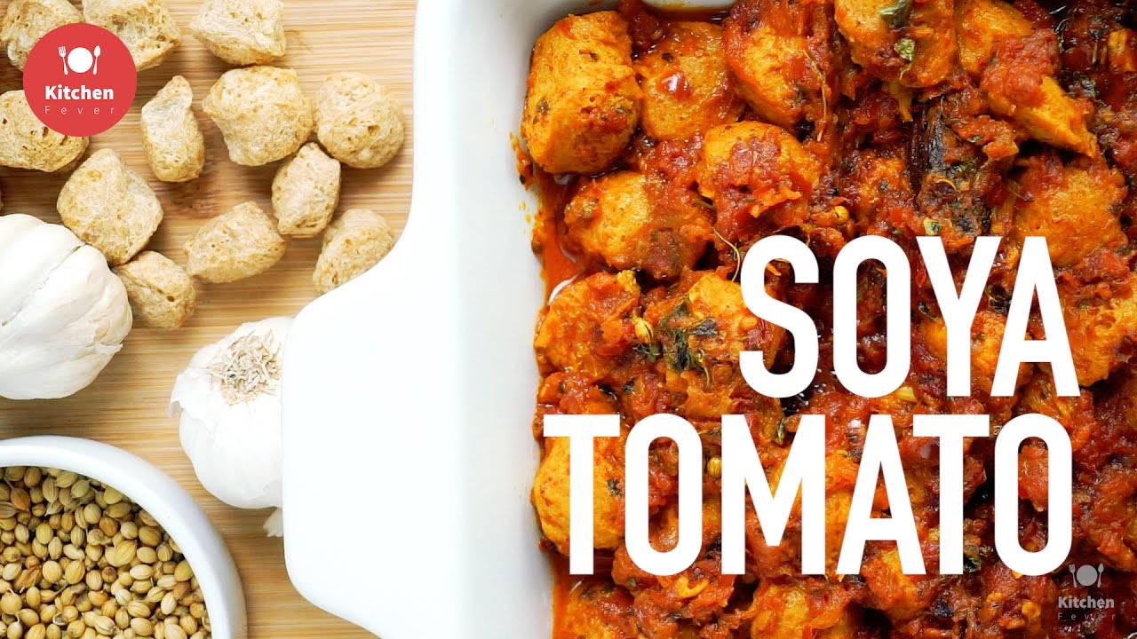 Soya Chunks Recipe, Cooked in Hot Spicy Tomato Gravy - YouTube