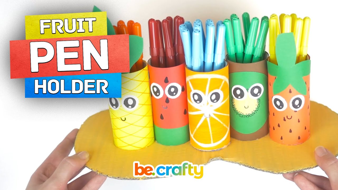 FRUIT PEN HOLDER • ONE MINUTE CRAFT (...or maybe two this time!) - YouTube