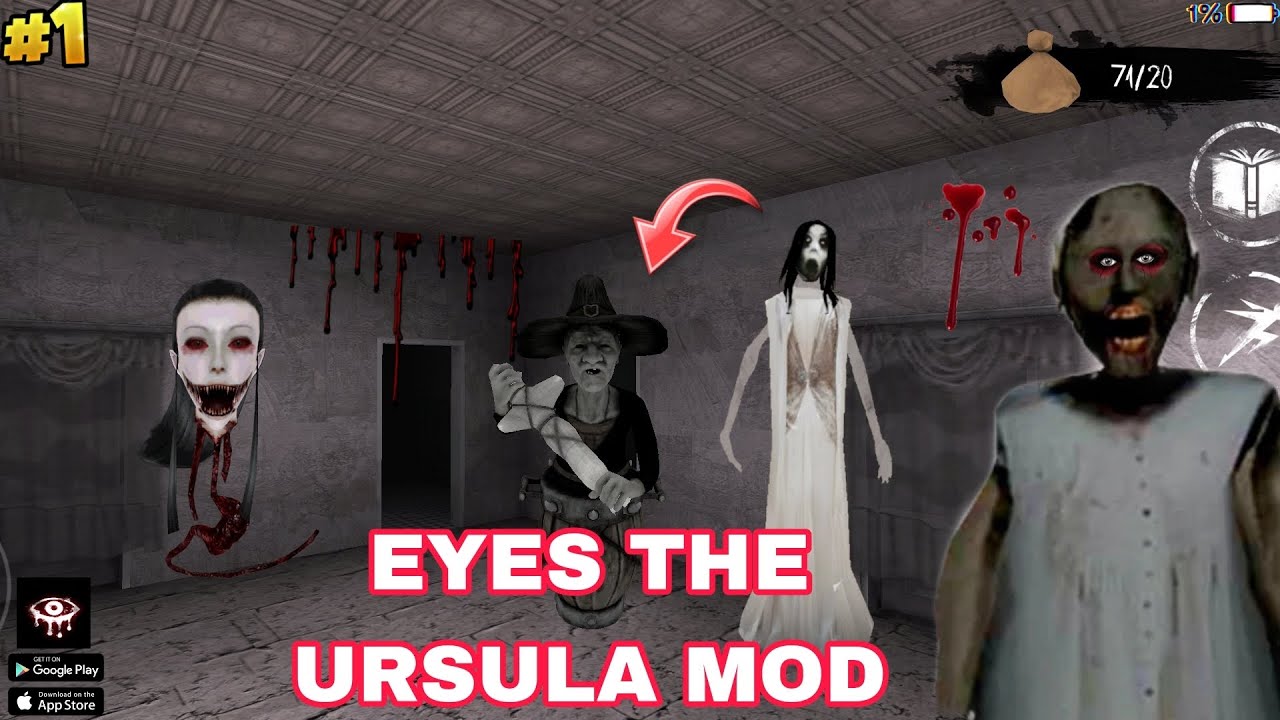 EYES THE HORROR GAME 😱 IN URSULA MOD ☠️ HARD MOD GAMEPLAY WALKTHROUGH ...