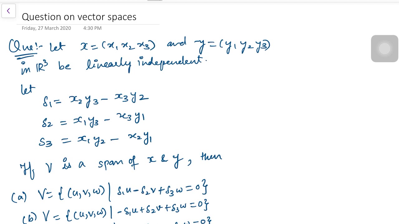 Q7 2016 Linear Algebra Span Of Vectors YouTube q7-2016-linear-algebra-span-of-vectors-youtube