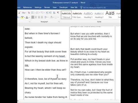 William Shakespeare's sonnet 22 reading & analysis - YouTube