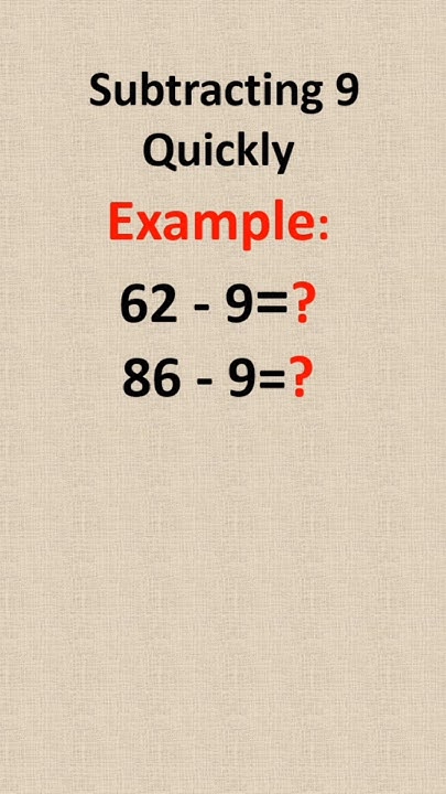 subtracting 9 Quickly #maths #mathstricks #mathematics #mathpuzzle # ...