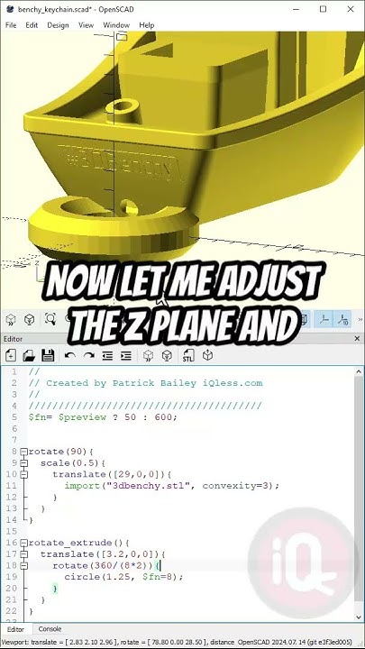 OpenScad: Make Benchy Keychain #3dprinting #openscadtutorial #openscad - YouTube