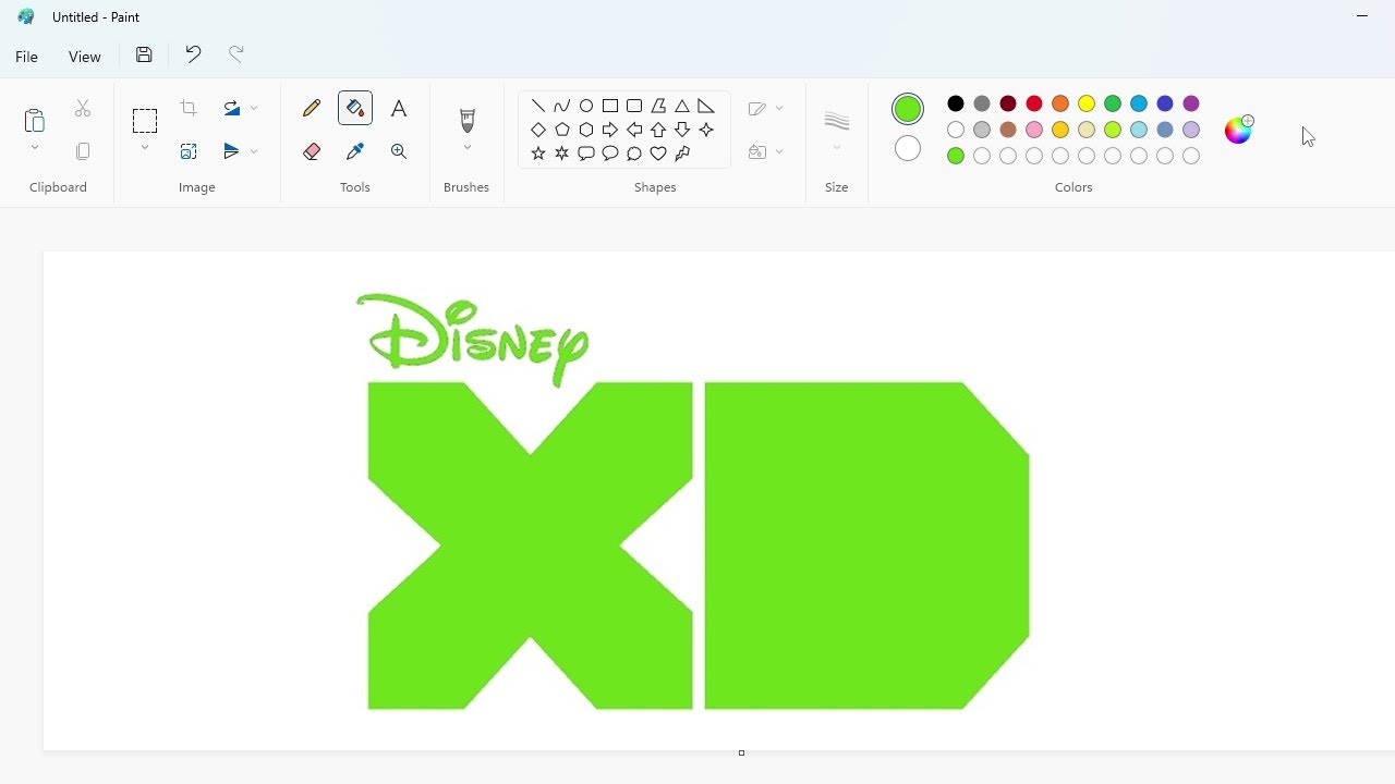 How to draw the Disney XD logo using MS Paint Windows 11 | How to draw ...
