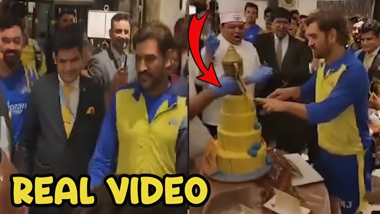 ms dhoni and his csk team celebrate ipl 2023 final trophy with cake ...