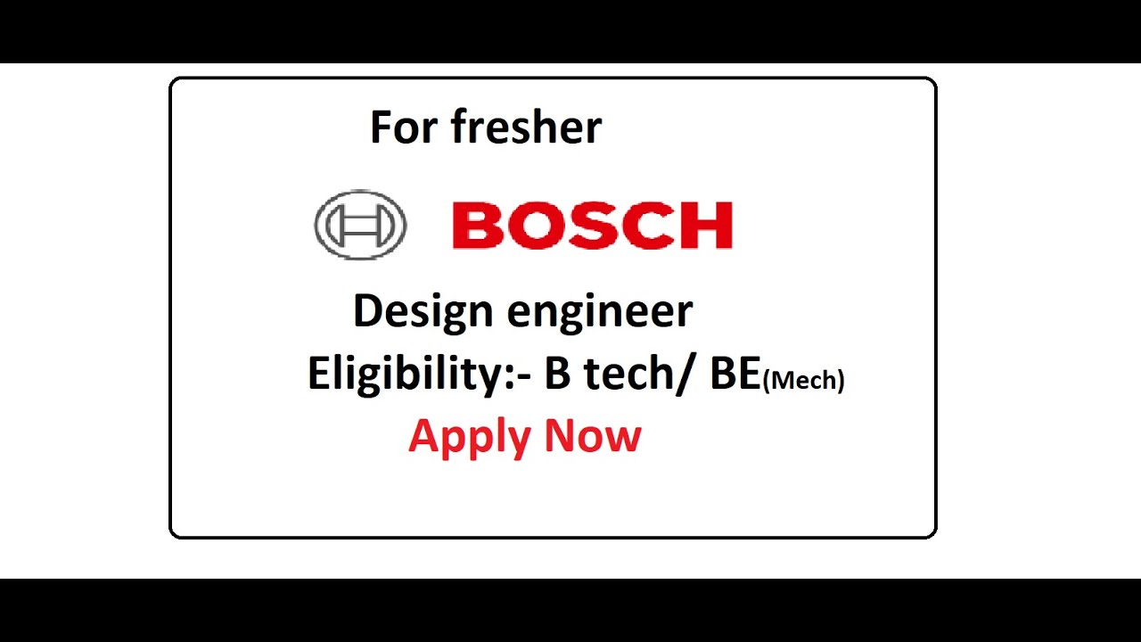 How to Apply as Fresher for Bosch - YouTube