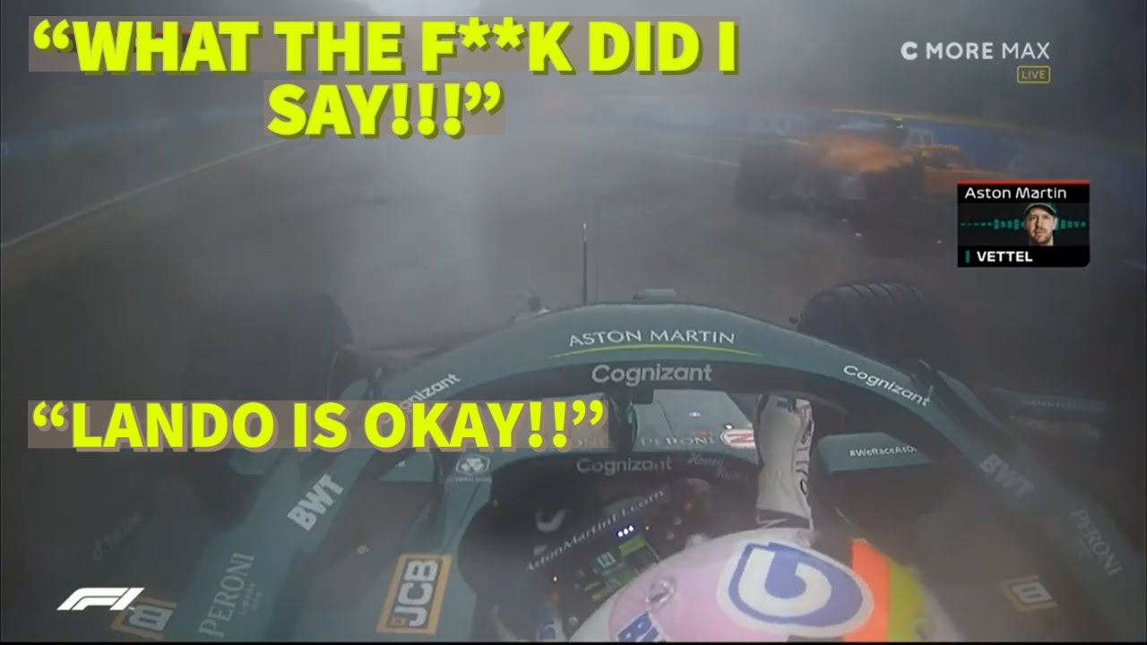 Sebastian Vettel ANGRY TEAM RADIO after he checks if Lando Norris is ...