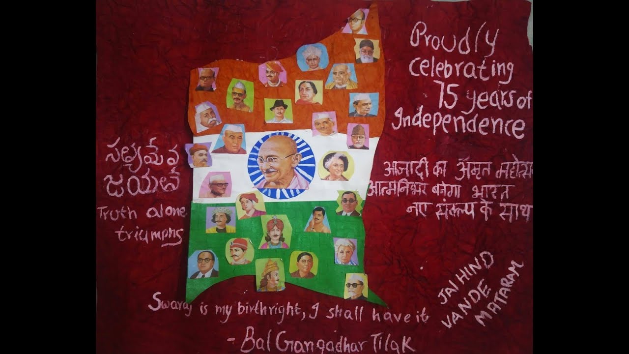 COLLAGE MAKING || FREEDOM FIGHTERS || CCA competition || First Prize ...