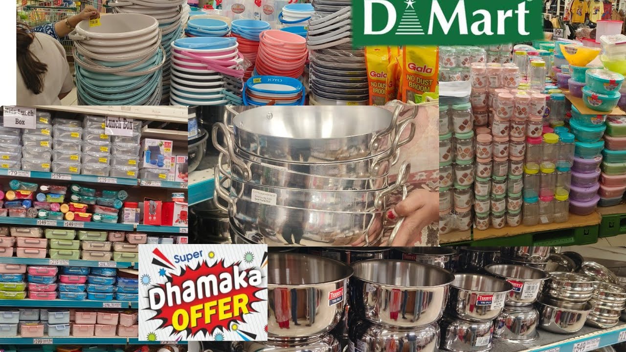 D-Mart clearness items, steel pital fibre storage container,cheapest ...