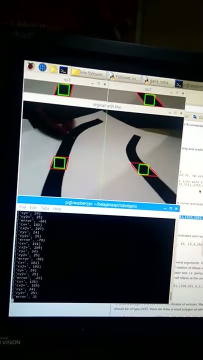 Opencv 2 line detection on raspberry. - YouTube