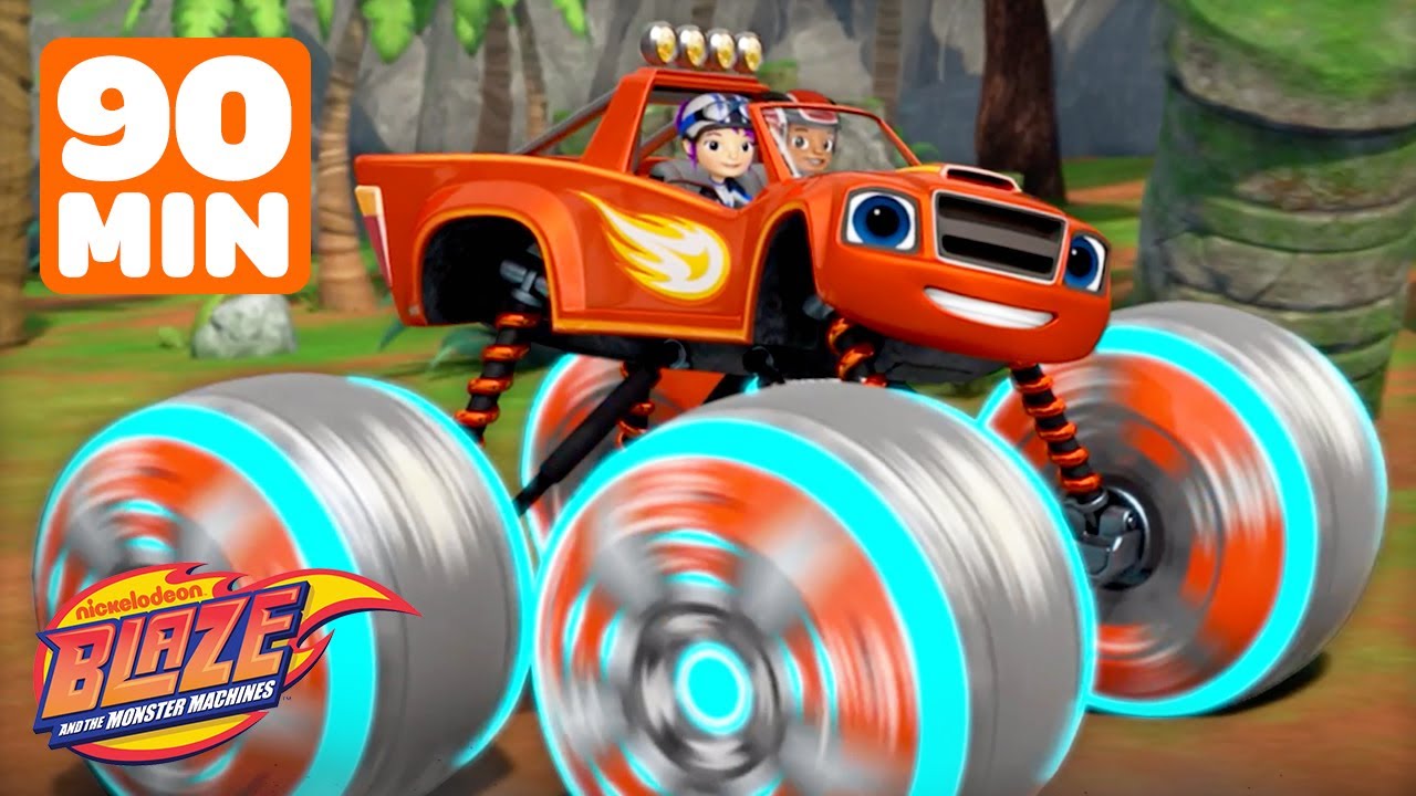 90 MINUTES of Blaze's Best Monster Machine TIRES! 🛞 | Blaze and the ...