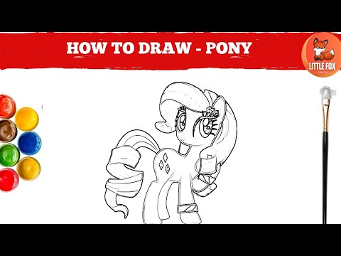 MyLittle - White Pony |How to draw Pony easily in Step by Step #kids # ...
