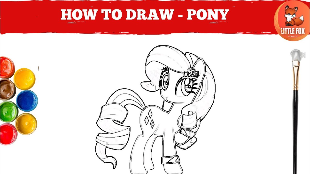 MyLittle - White Pony |How to draw Pony easily in Step by Step #kids # ...