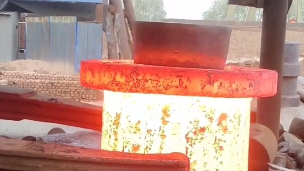 Iron post forging ring drilling process - Modern Forming Technology, Hot forging process - YouTube