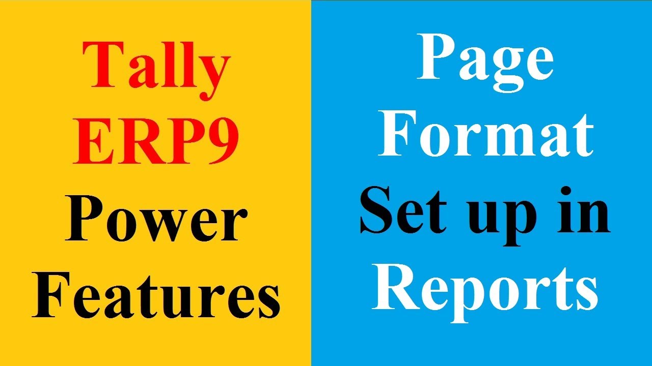Print Format set up in Tally ERP9 | Paper Type set up in Tally ERP 9 ...