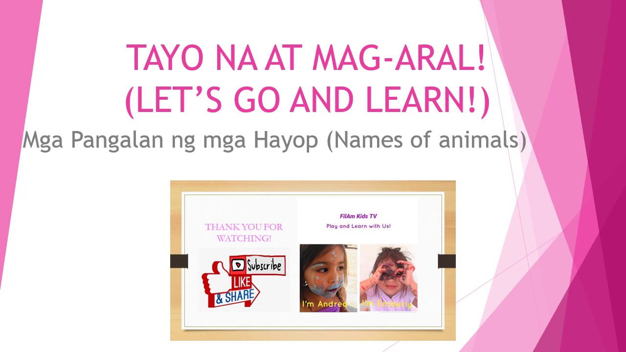 Pangalan ng mga Hayop Names of Animals in Tagalog and English - YouTube