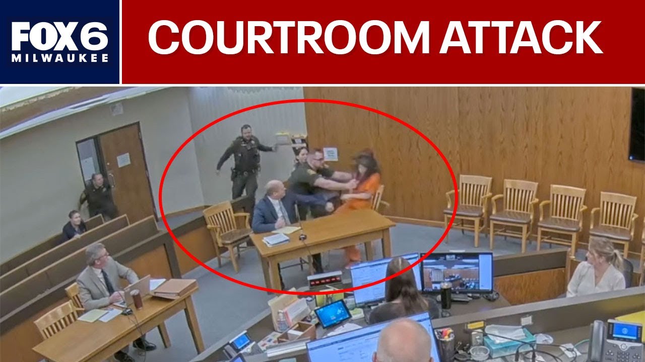 Wisconsin courtroom attack (intake camera) | FOX6 News Milwaukee - YouTube