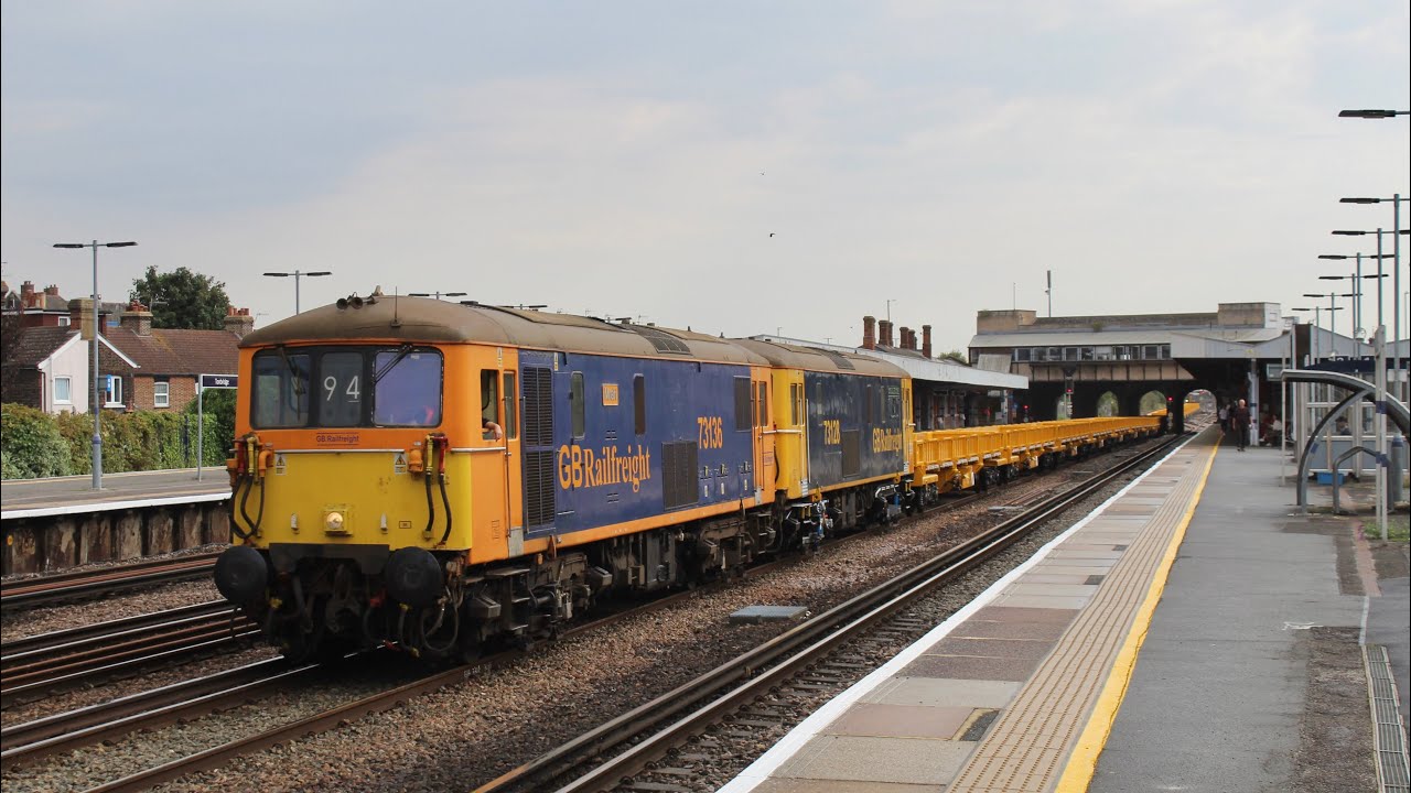 GBRf Class 73s & 92032 hauling brand new Wascosa wagons - September ...