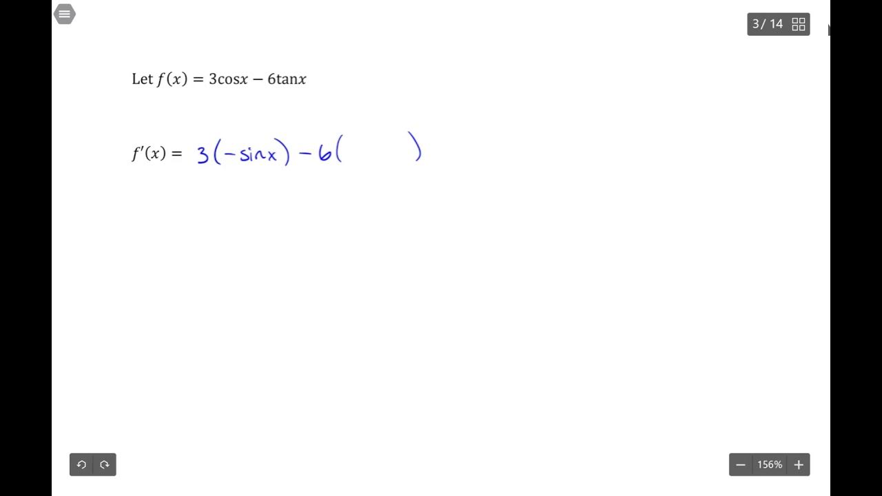 Derivative: Trig Functions: Cosine and Tangent - YouTube