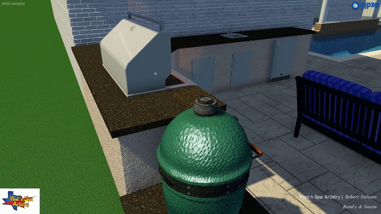 Vip3D - 3D LeBlanc Outdoor Kitchen Design - YouTube